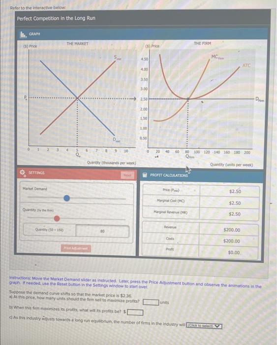 Refer to the interactive below Perfect Competition in | Chegg.com
