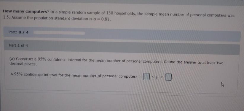 Solved How Many Computers In A Simple Random Sample Of 130 4271