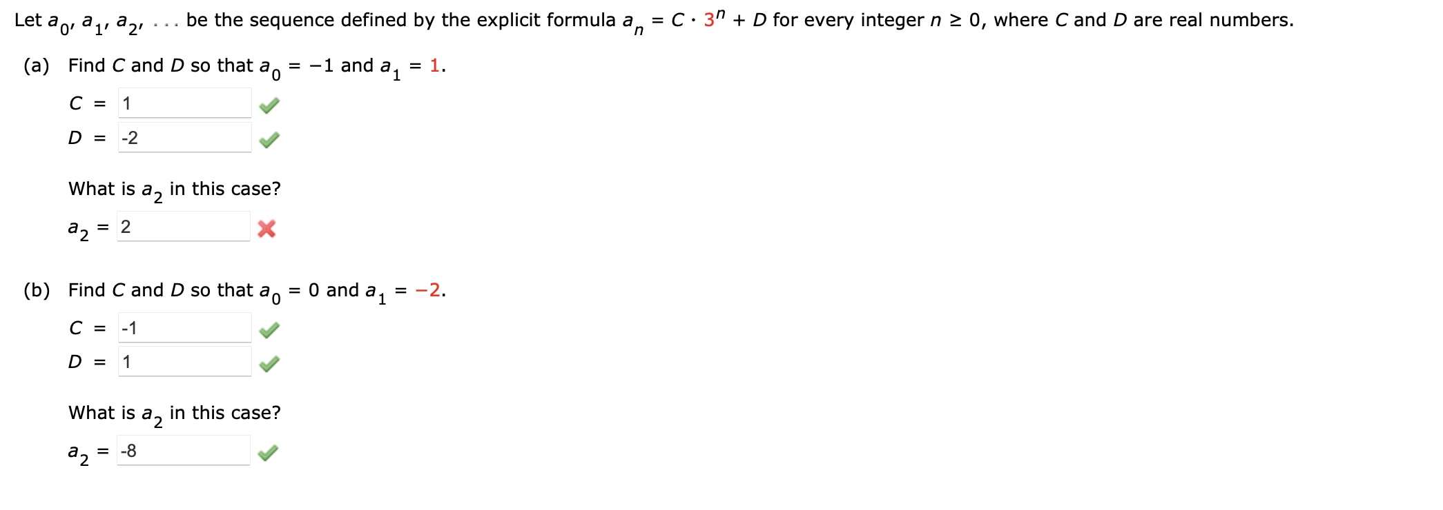 Solved Let a0,a1,a2,dots be the sequence defined by the | Chegg.com