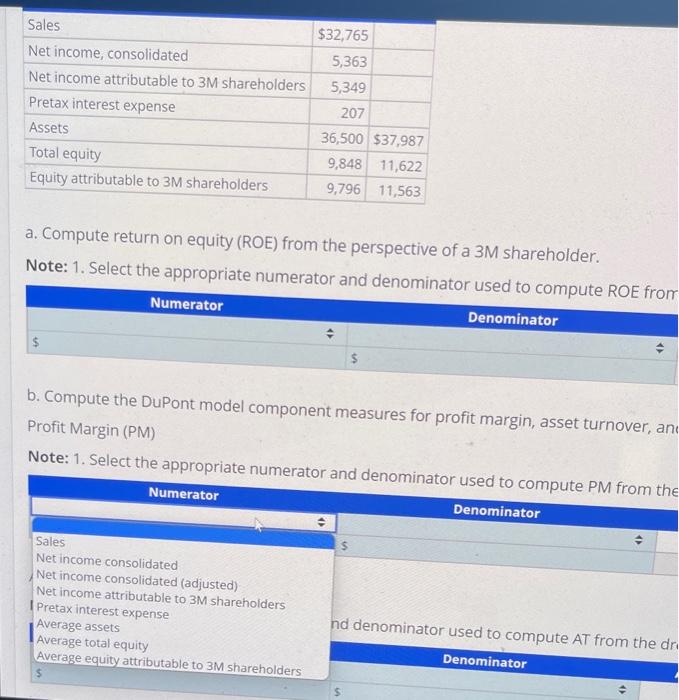 Solved Compute Measures for DuPont Disaggregation Analysis | Chegg.com