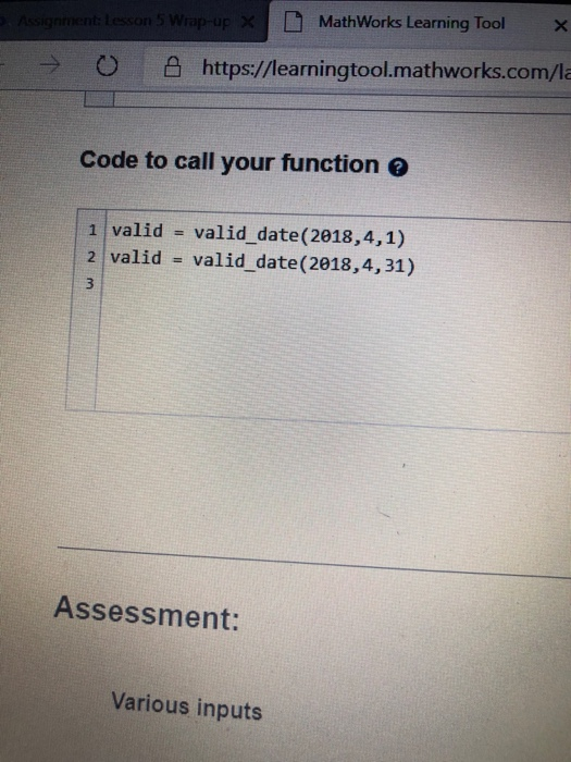 Solved Lesson 5 Wrap-up Write a function called valid date | Chegg.com