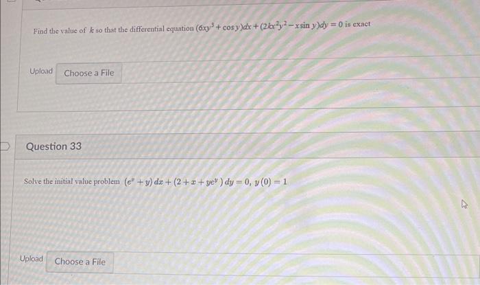 Solved Find the value of k so that the differential equation | Chegg.com