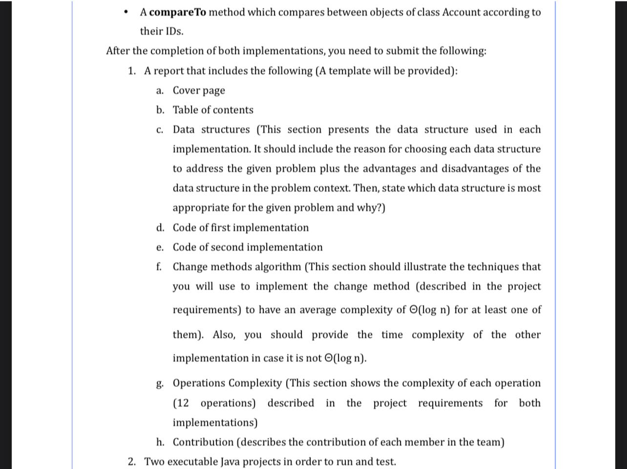 Solved In this project, you are asked to implement a Java | Chegg.com