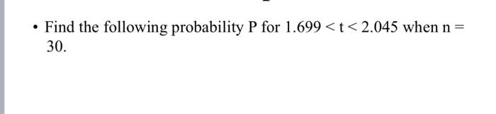 Solved - Find the following probability P for 1.699 | Chegg.com