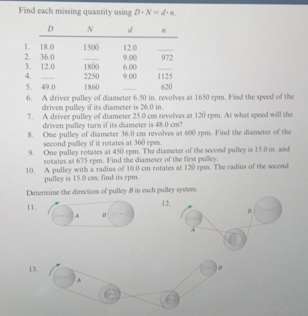Solved Find each missing quantity using D⋅N=d⋅n. 6. A driver | Chegg.com
