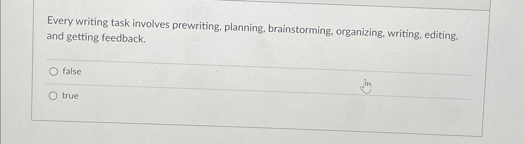 Solved Every writing task involves prewriting, planning, | Chegg.com