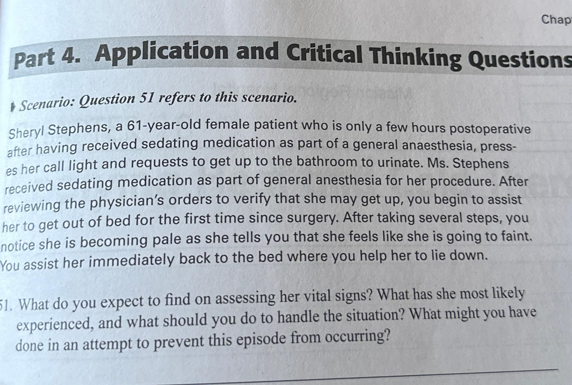 Solved Part 4. ﻿Application and Critical Thinking | Chegg.com