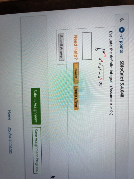 Solved 6. + -11 points SBioCalc1 5.4.048. Evaluate the | Chegg.com Solved 6. + -11 points SBioCalc1 5.4.048. Evaluate the | Chegg.com