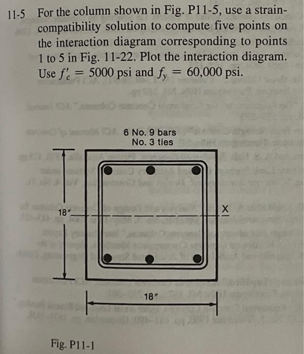 Solved 1-5 For the column shown in Fig. P11-5, use a | Chegg.com