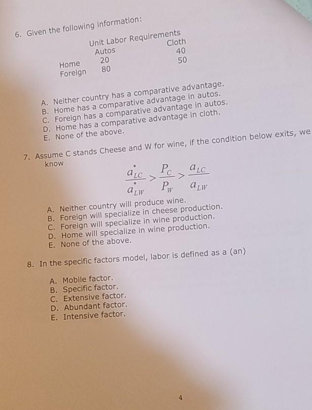 Solved Part I. Multiple choice: (Circle the correct answer - | Chegg.com