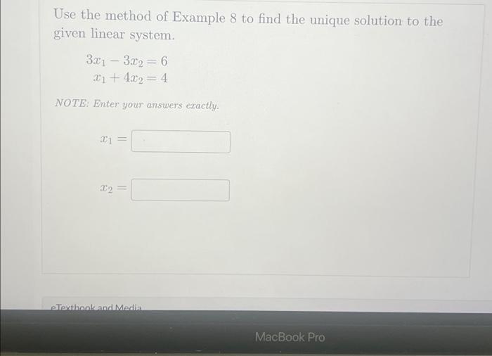 Solved Use the method of Example 8 to find the unique | Chegg.com