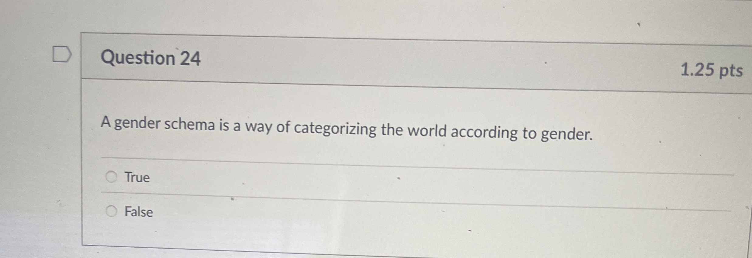 Solved Question 24A gender schema is a way of categorizing | Chegg.com