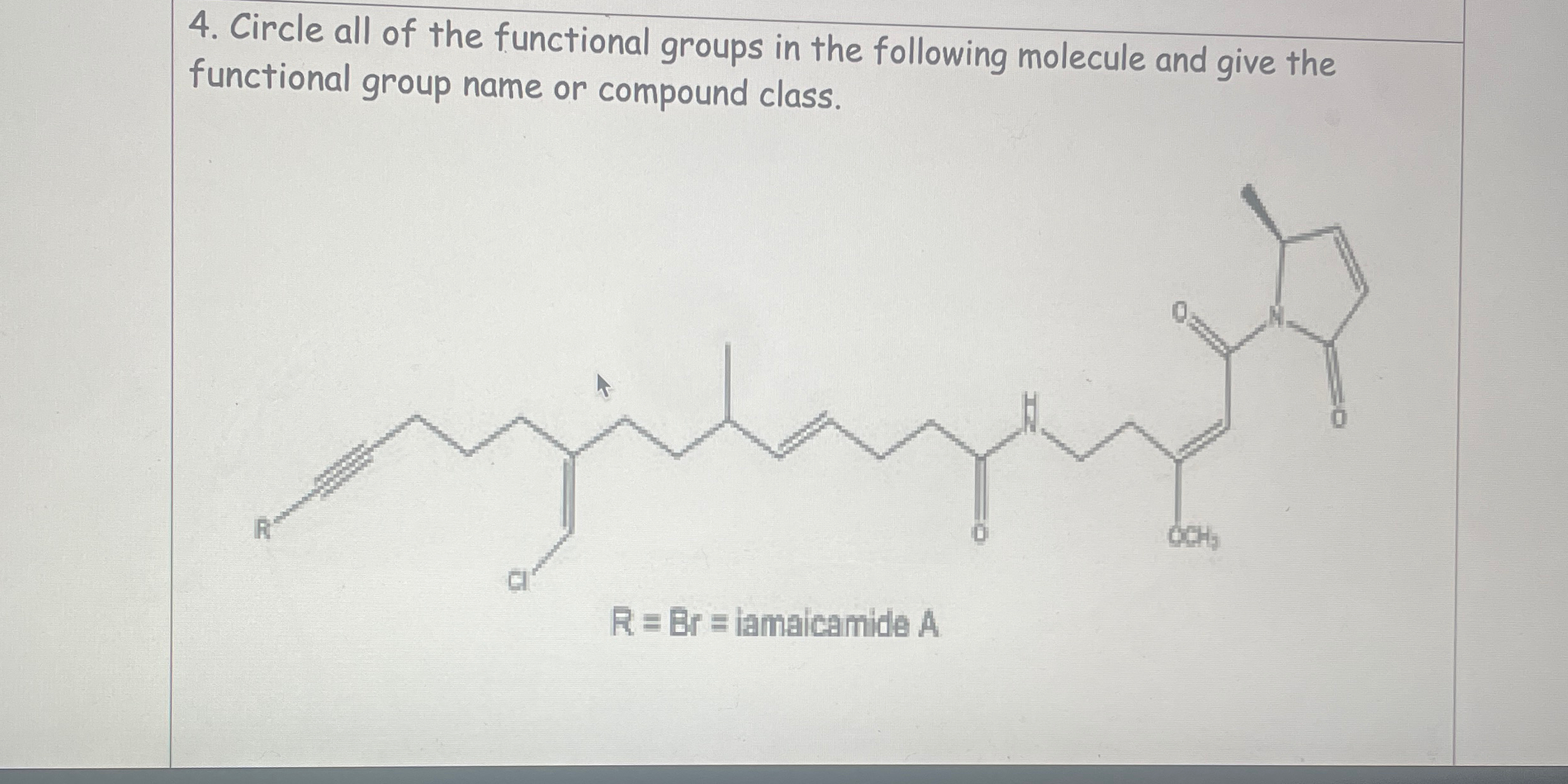 Circle all of the functional groups in the following | Chegg.com