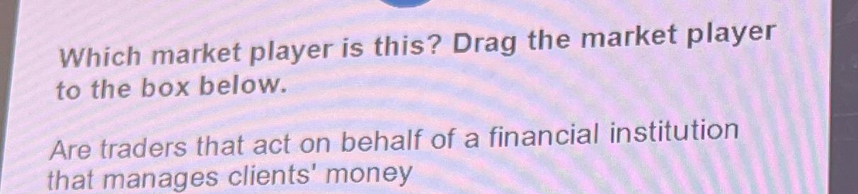 Solved Which market player is this? Drag the market player | Chegg.com