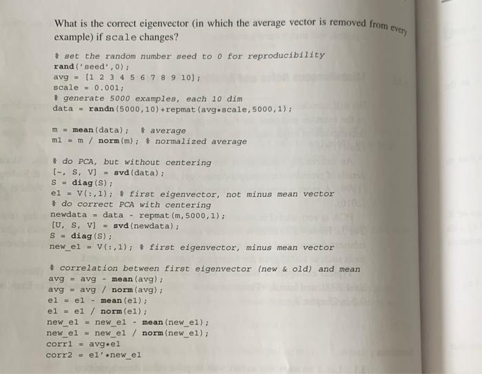 Solved 5.2 We study the effect of the average vector in PCA | Chegg.com