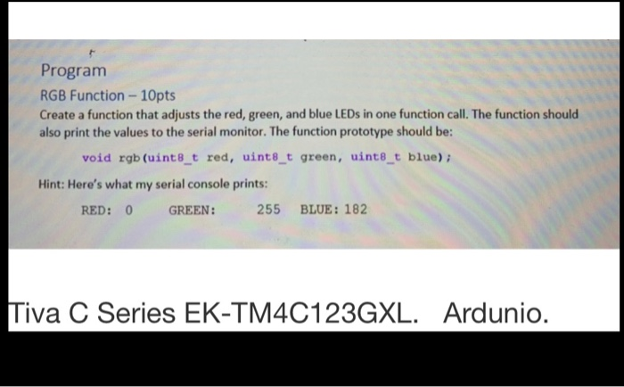 Solved Program Rgb Function 10pts Create A Function That 6802