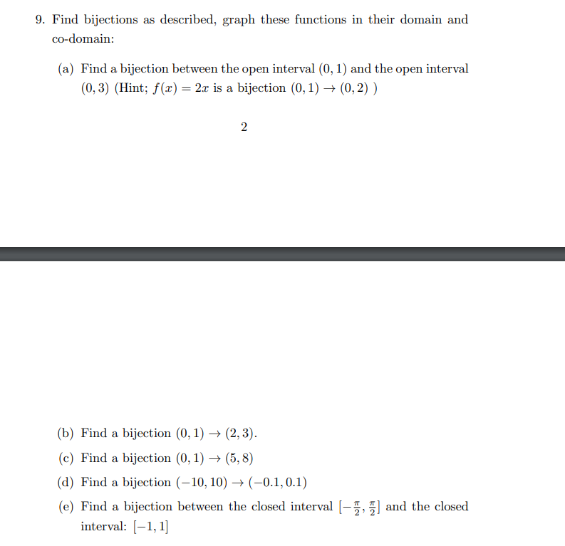 Solved Find bijections as described, graph these functions | Chegg.com