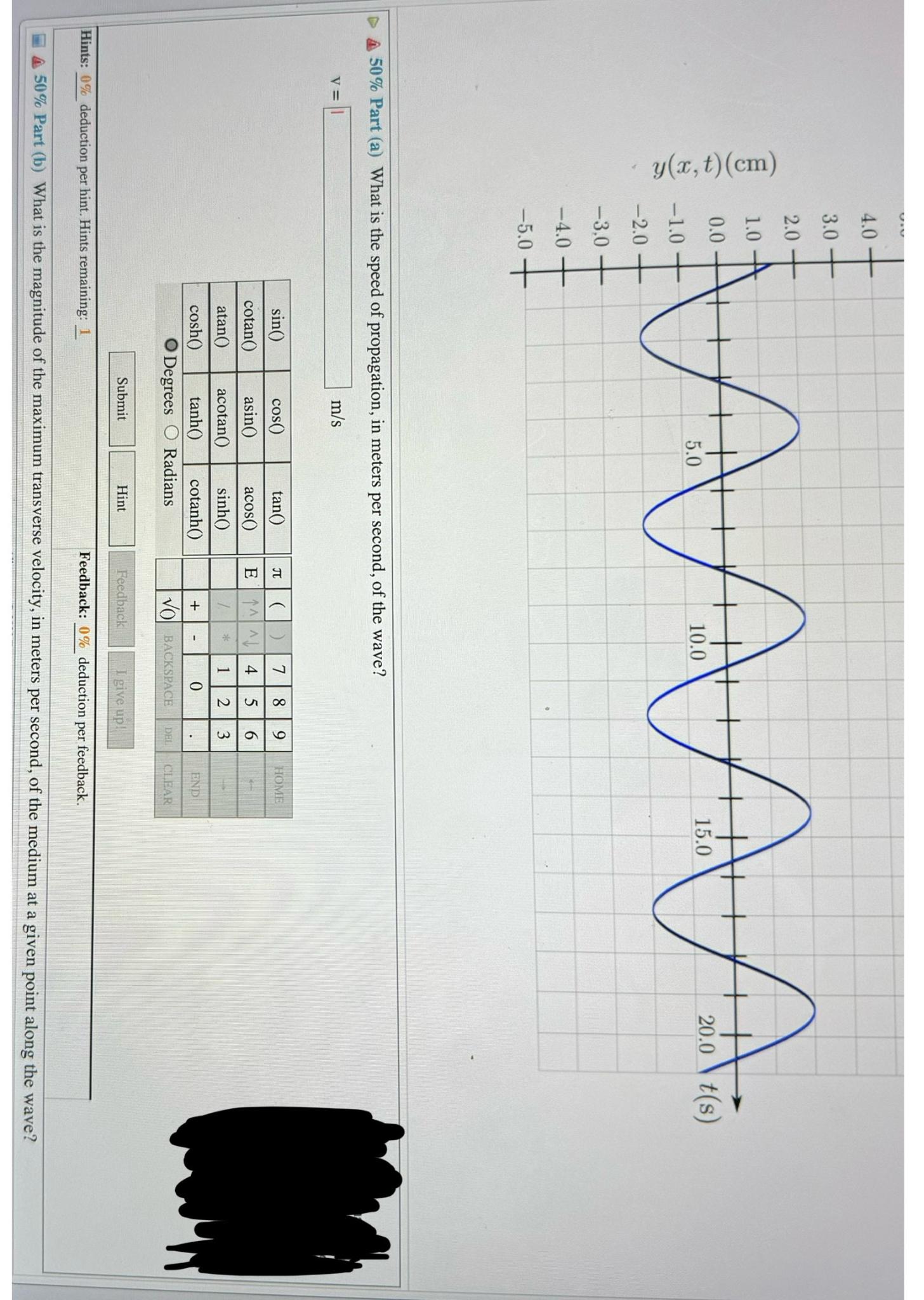 Solved The graph below shows the transverse displacement | Chegg.com