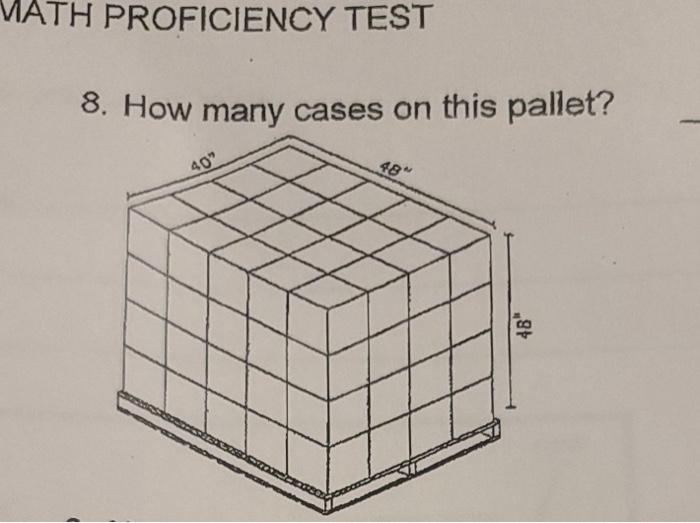 Solved MATH PROFICIENCY TEST 8. How many cases on this | Chegg.com