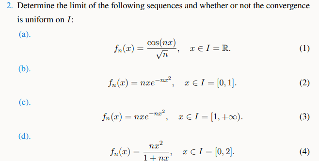 Solved Determine the limit of the following sequences and | Chegg.com
