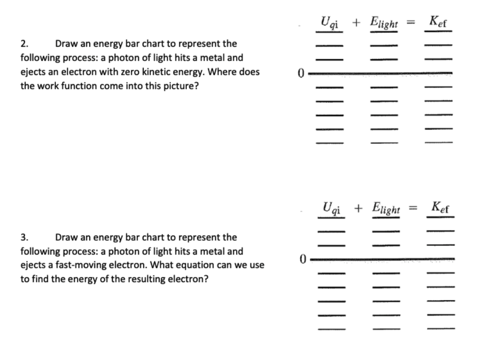 Solved Draw an energy bar chart to represent thefollowing | Chegg.com