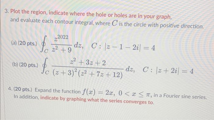 Solved 3. Plot the region, indicate where the hole or holes | Chegg.com