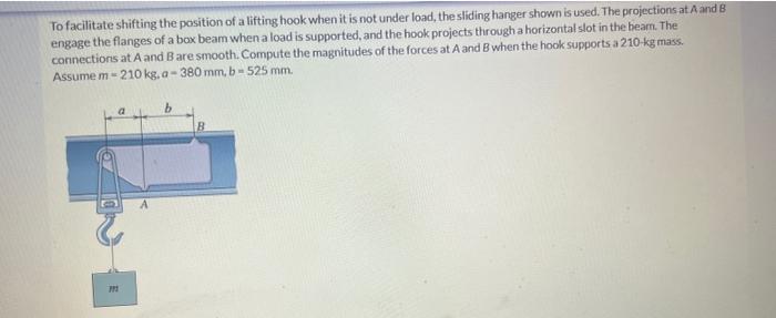 Solved To facilitate shifting the position of a lifting hook | Chegg.com