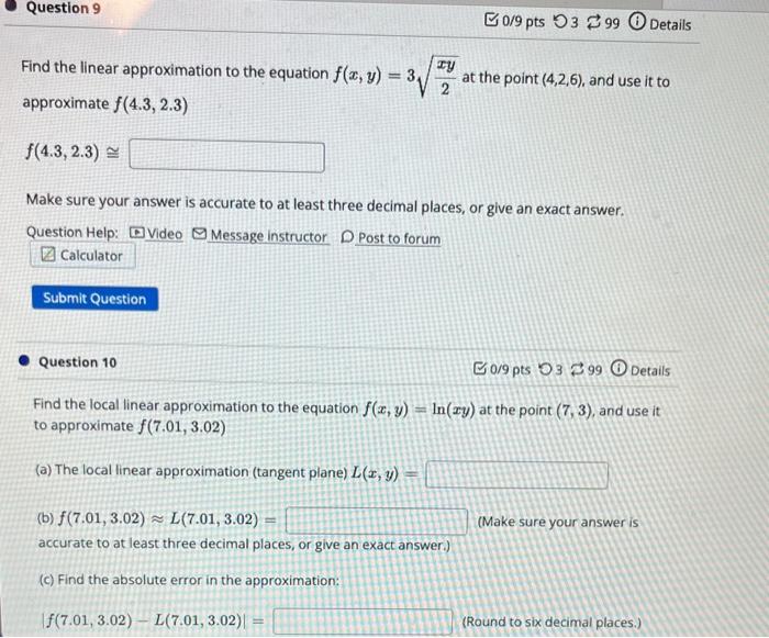 Solved Find the linear approximation to the equation | Chegg.com