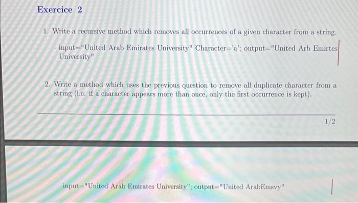 Solved 1. Write a recursive method which removes all | Chegg.com