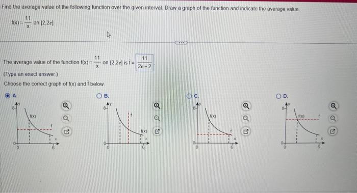 Solved Find the average value of the following function over | Chegg.com