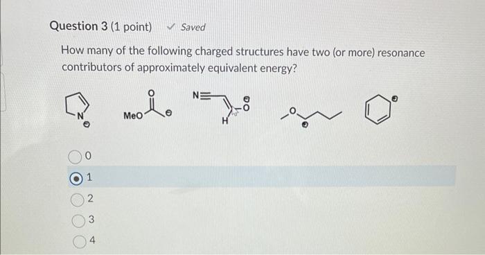 Solved How many of the following charged structures have two | Chegg.com