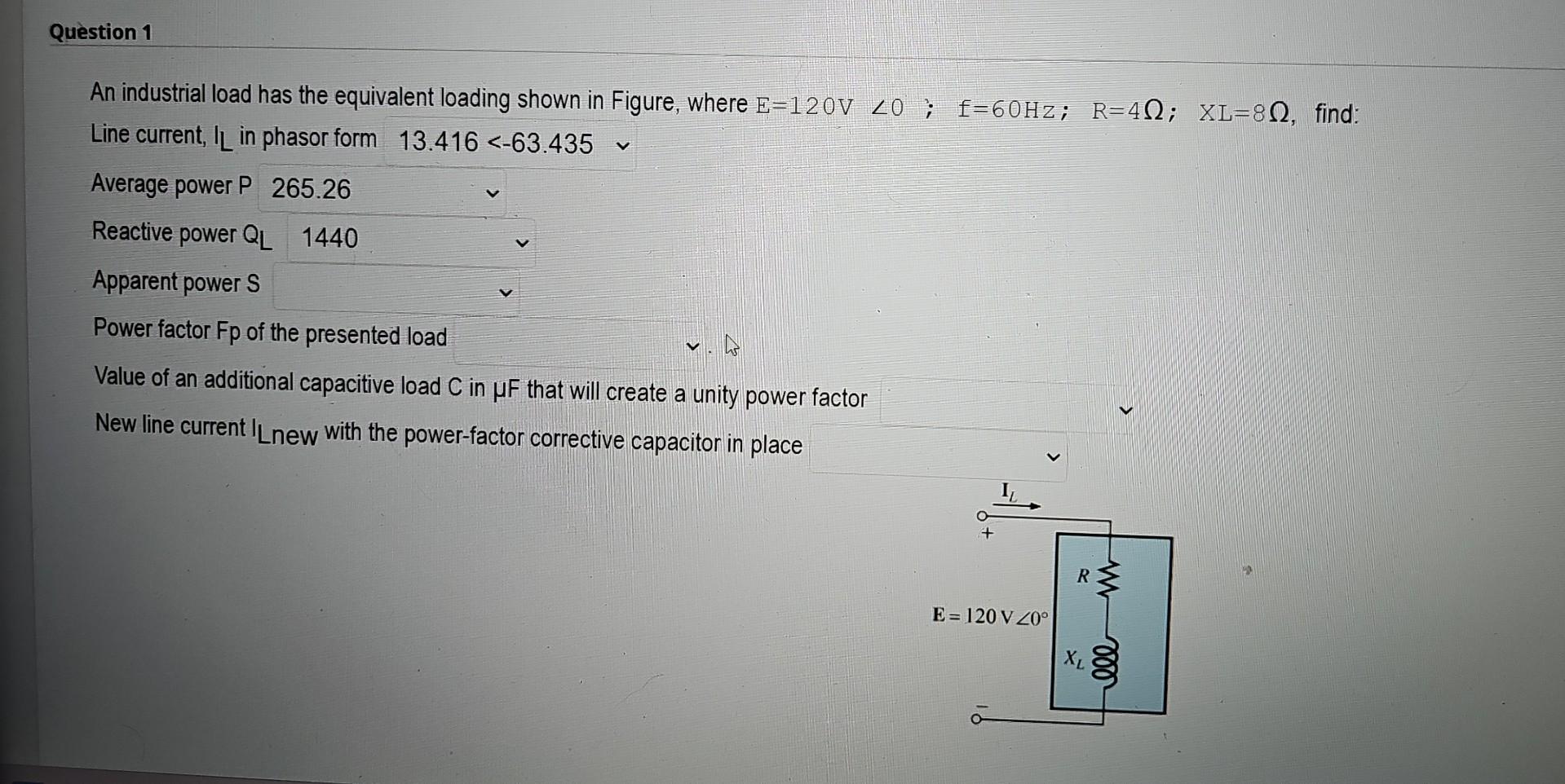 Solved An industrial load has the equivalent loading shown | Chegg.com