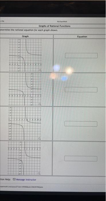 Solved Graphs of Rational Functions etermine the rational | Chegg.com