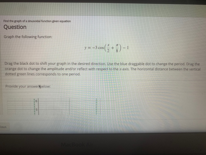 Solved Find the graph of a sinusoidal function given | Chegg.com