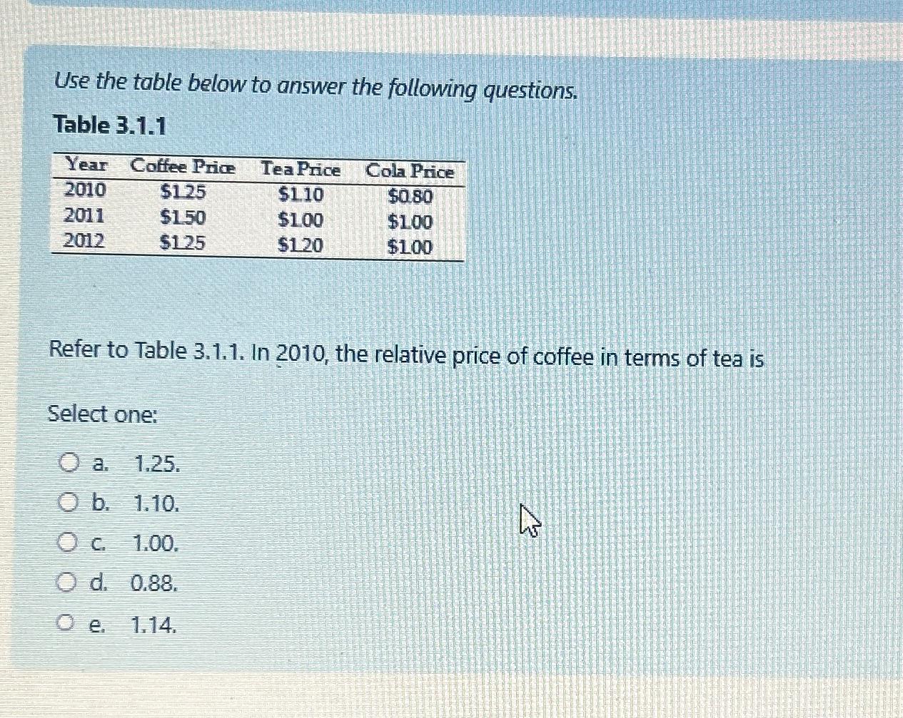 Solved Use the table below to answer the following | Chegg.com