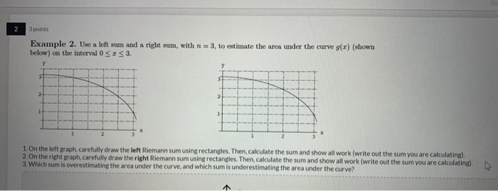 Solved 3 points Example 2. Use a left wum and a right sum, | Chegg.com