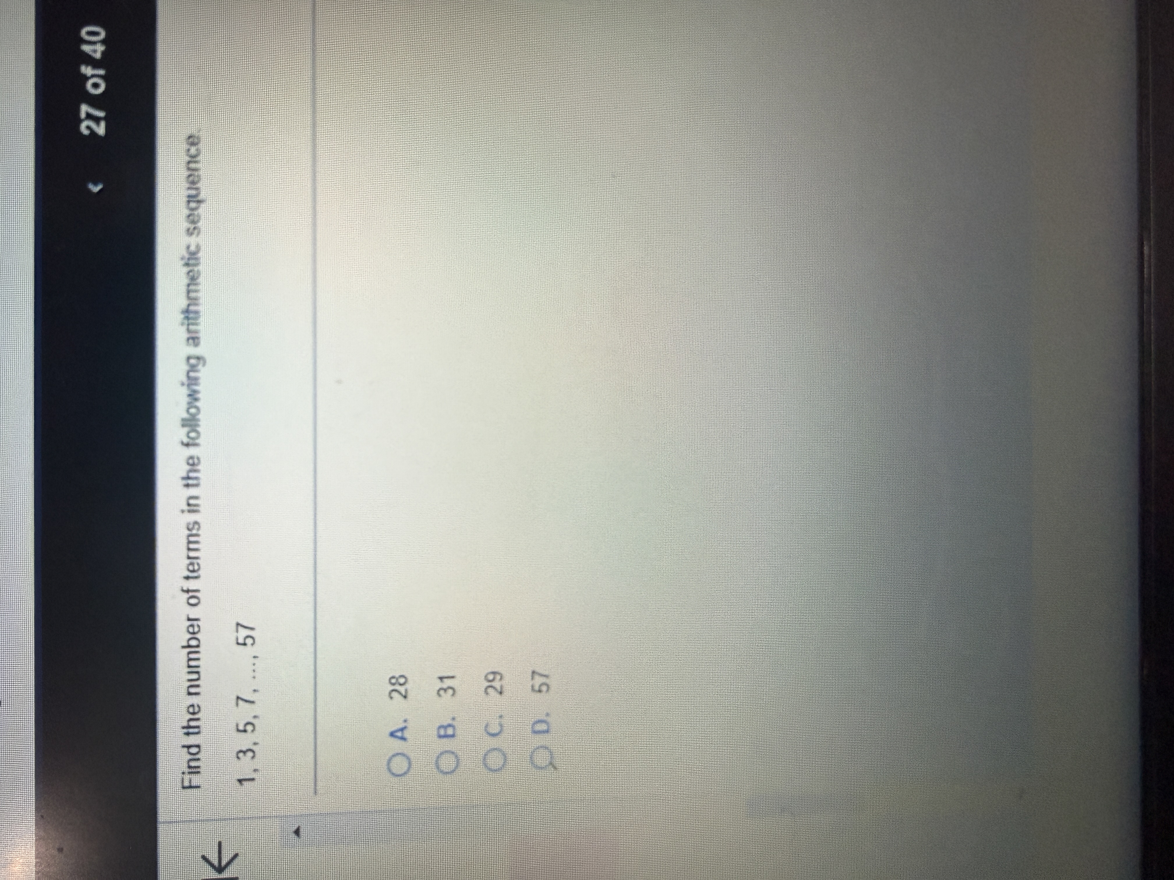 Solved 27 of 40Find the number of ﻿terms in ﻿the following | Chegg.com