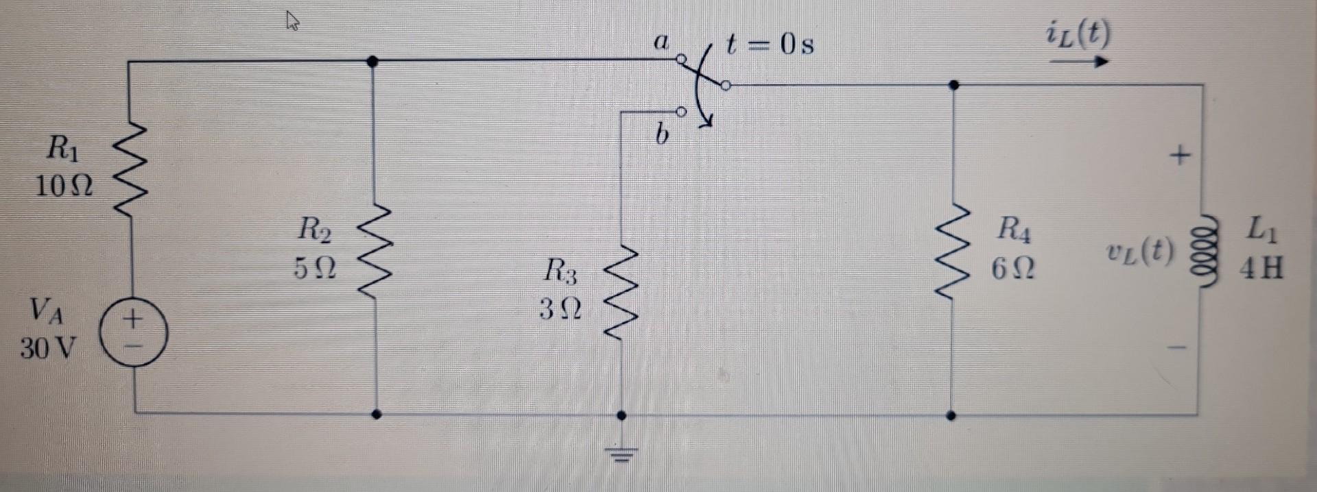 Solved In the following circuit, the switch has been in | Chegg.com