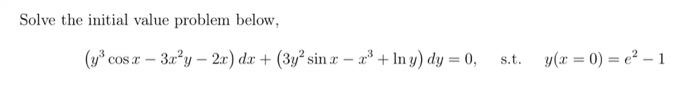 Solved Solve the initial value problem below, | Chegg.com