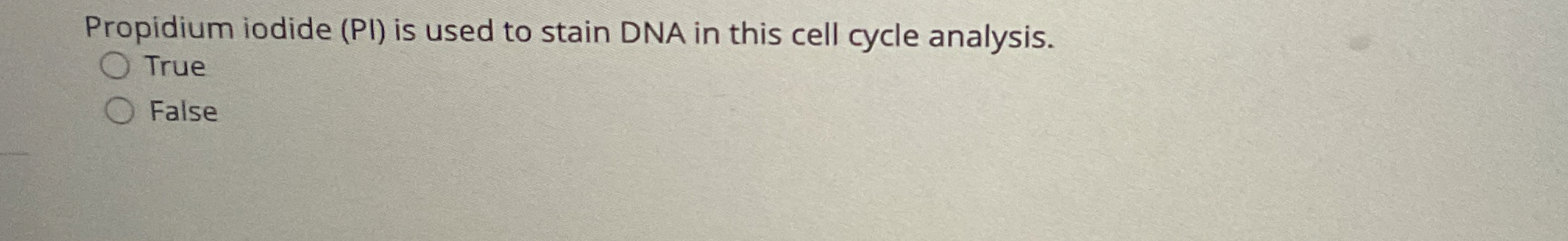 Solved Propidium iodide (?PI ) ﻿is used to stain DNA in this | Chegg.com