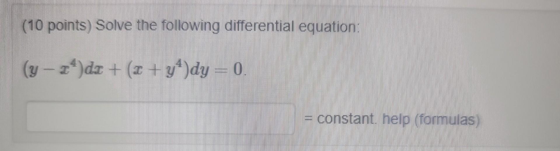 Solved (10 points) Solve the following differential | Chegg.com