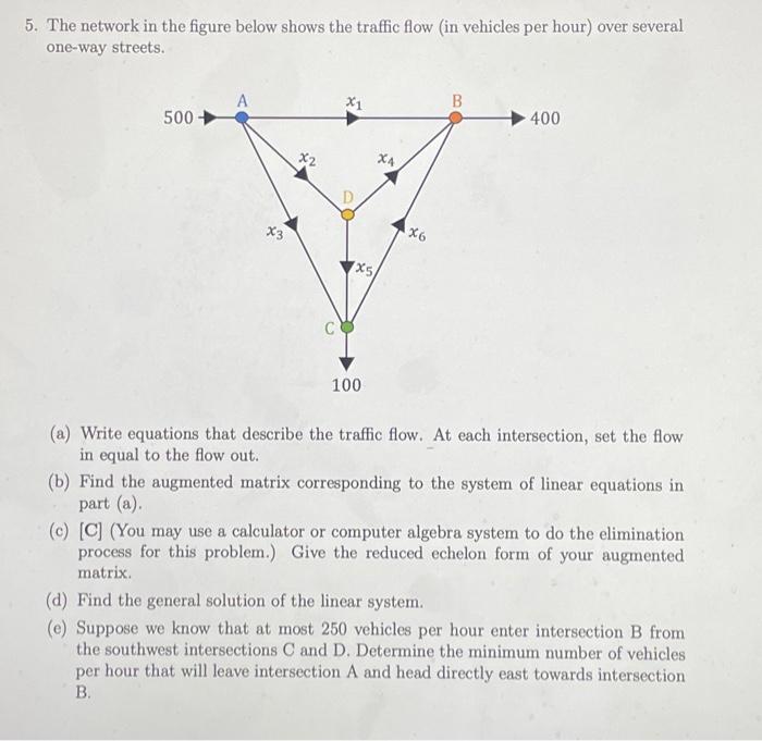 Solved 5. The network in the figure below shows the traffic | Chegg.com