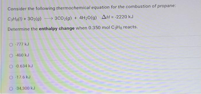 Solved Consider the following thermochemical equation for | Chegg.com