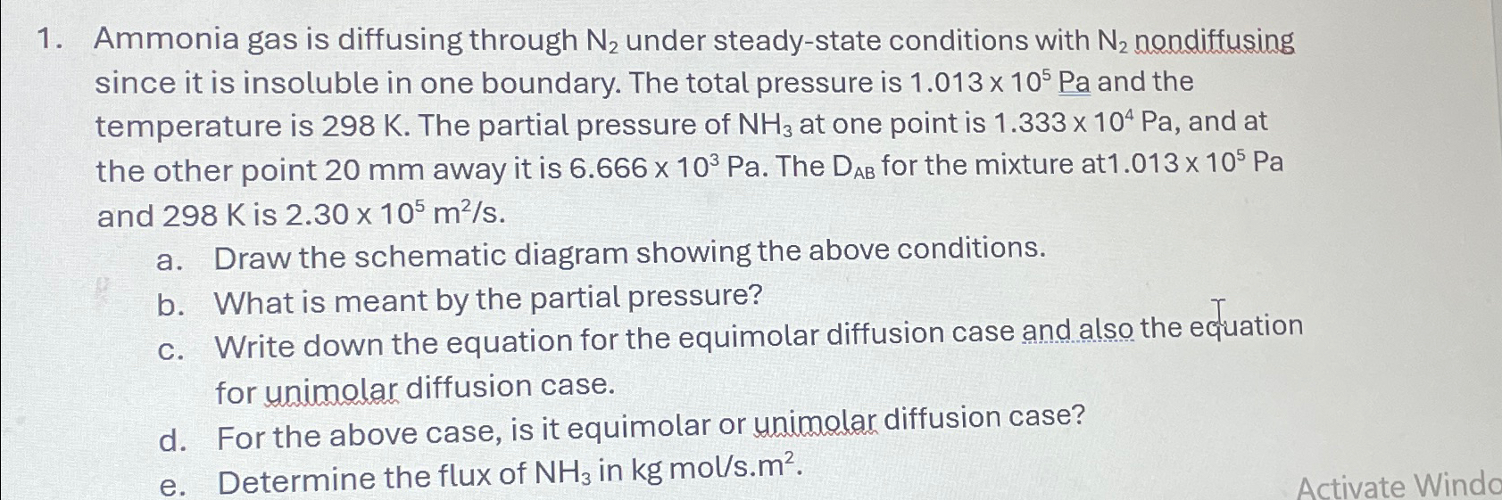 Solved Ammonia gas is diffusing through N2 ﻿under | Chegg.com
