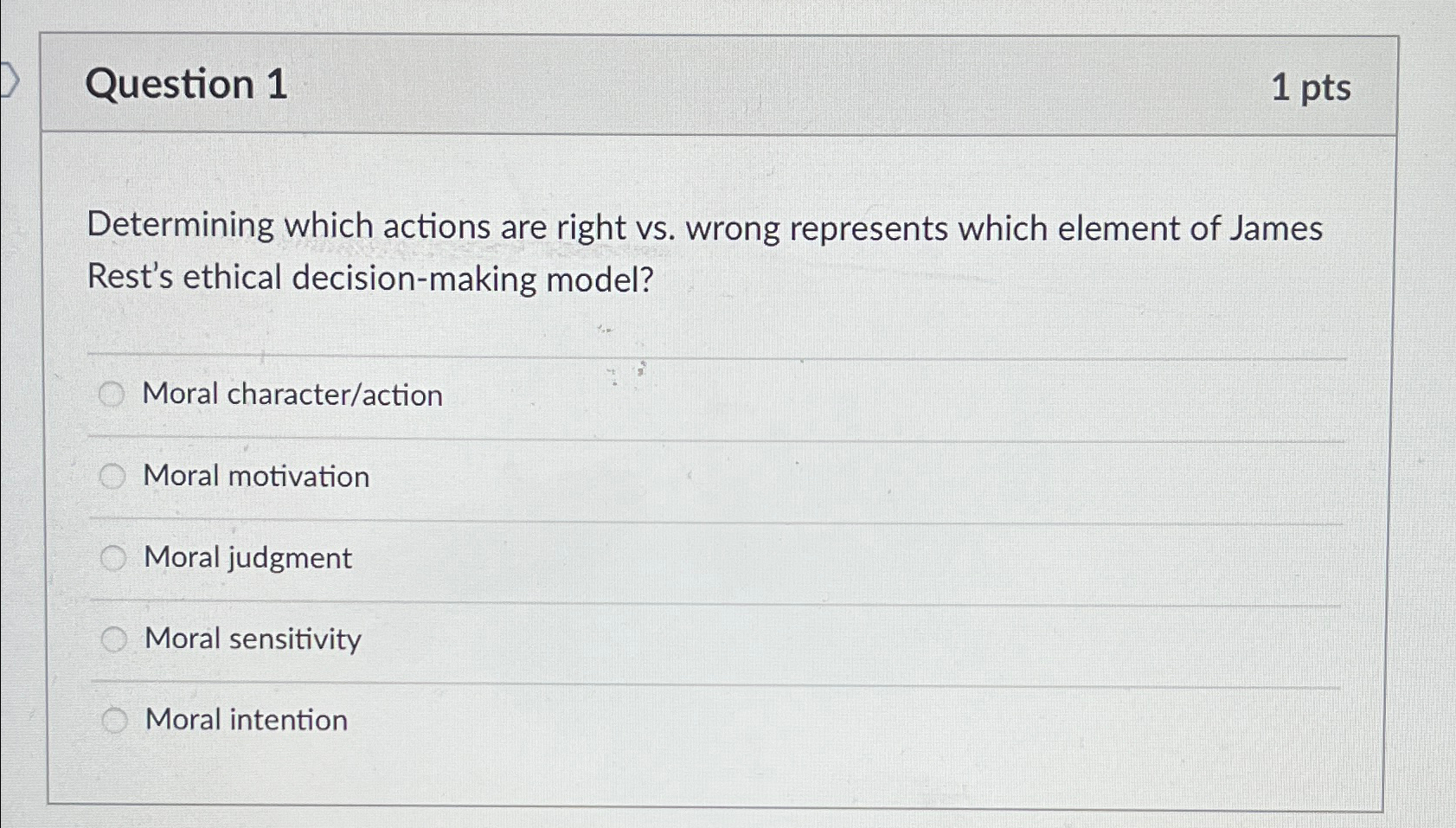 Solved Question 11ptsDetermining which actions are right vs. | Chegg.com