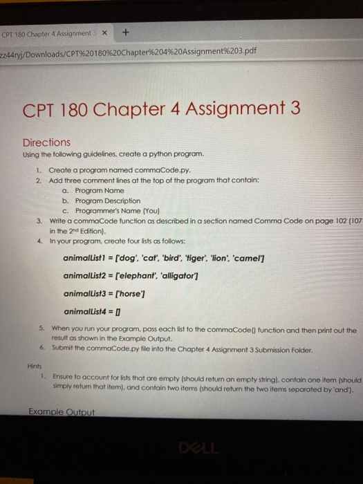 Solved Using the following guidelines, create a python | Chegg.com