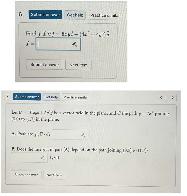 Solved by an EXPERT Find f ﻿if gradf=8xyvec(i)+(4x2+4y3)vec(j)f= Let | Chegg.com
