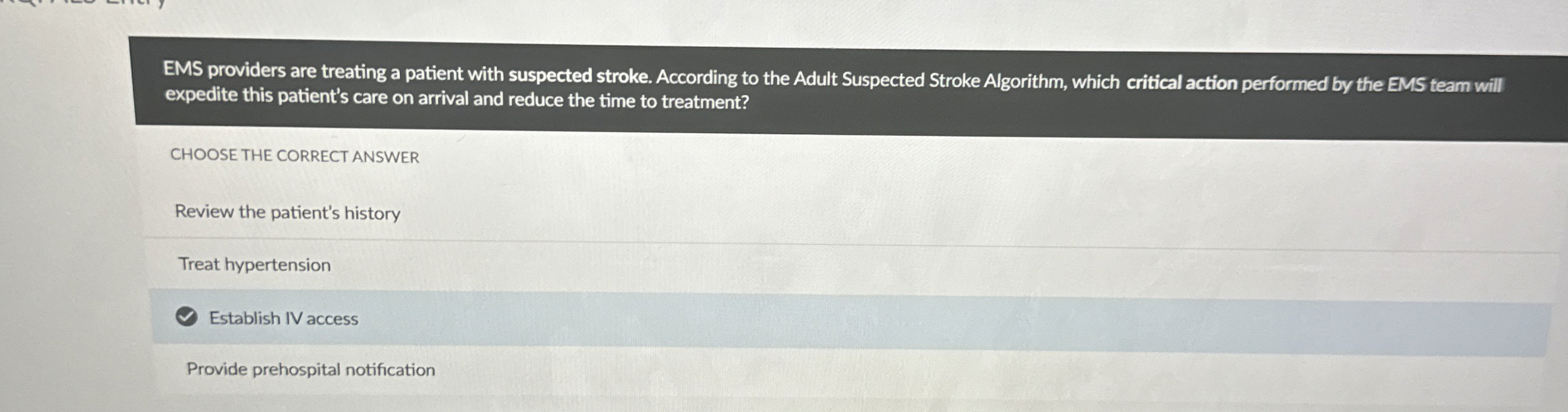 Solved EMS providers are treating a patient with suspected | Chegg.com