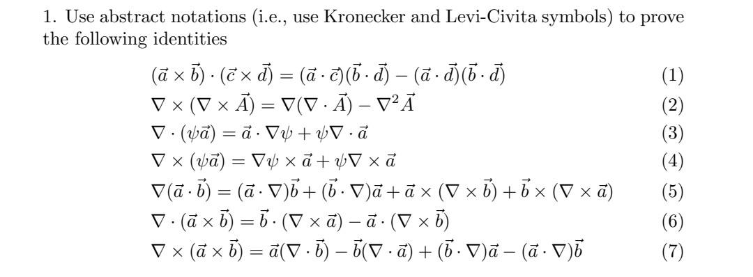 Solved 1 Use Abstract Notations I E Use Kronecker And