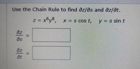 Solved Use the Chain Rule to find delzdels and | Chegg.com